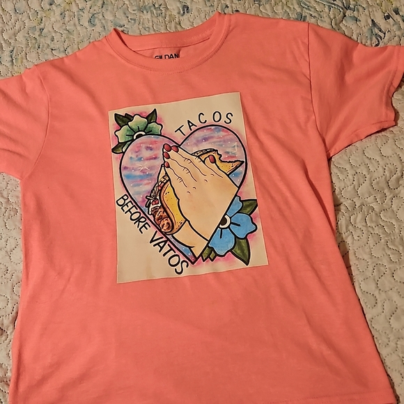 Custom Made | Tops | Custom Made Pink Tshirt Tacos Before Vatos Medium ...